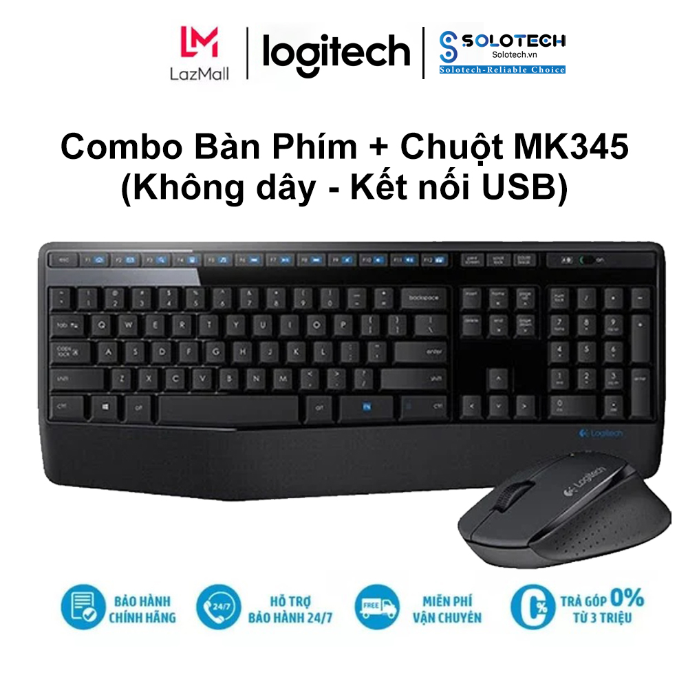 Combo Bàn Phím + Chuột LOGITECH MK345 (Không dây - Kết nối USB) | Lazada.vn