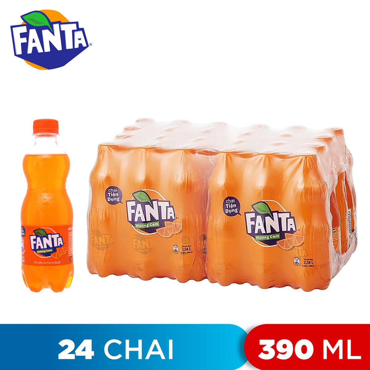 THÙNG 24 CHAI NƯỚC NGỌT HƯƠNG CAM FANTA 390ML | Lazada.vn