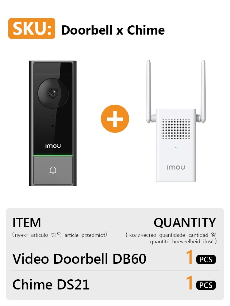 IMOU Wireless Wifi 5MP Video Rechargeable Battery Doorbell With Chime ...