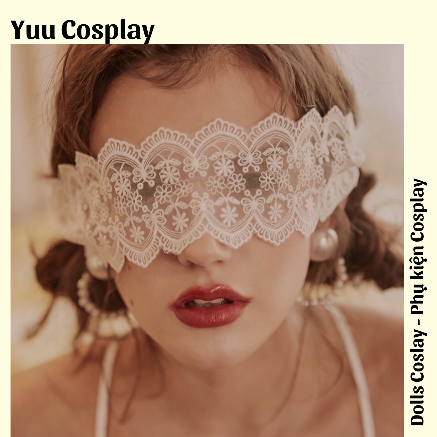 Mặt nạ bịt mắt ren Sexy 2 màu Đen - Trắng - MixASale