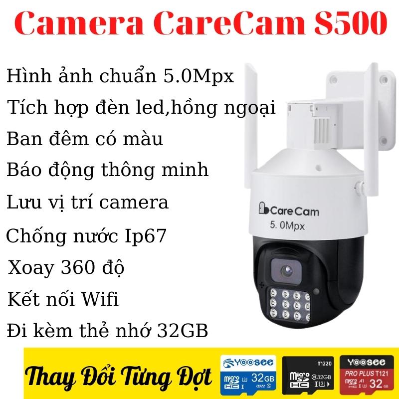 Camera CareCam ngoài trời S500 5.0Mpx hình ảnh sắc nét, xoay 360, ban ...
