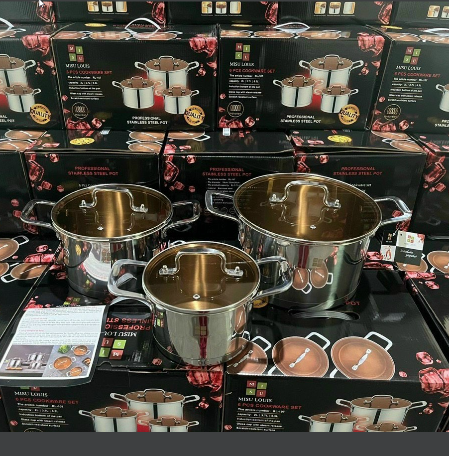 Bộ Nồi Misu 3 Món Inox Cao Cấp MISU LOUIS Đáy Liền Nguyên Khối 3 Đáy ...