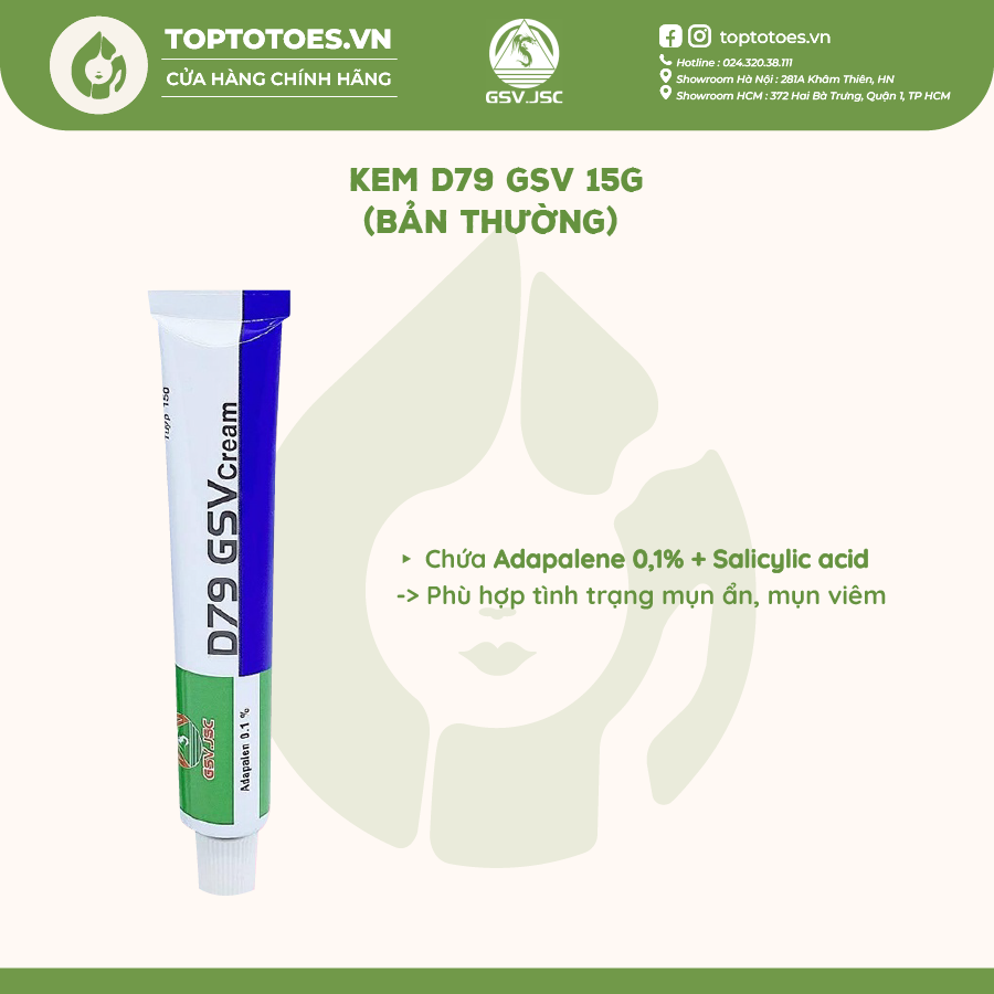 Kem D79 GSV giảm mụn viêm, mụn ẩn, mụn lưng, dày sừng nang lông | Lazada.vn
