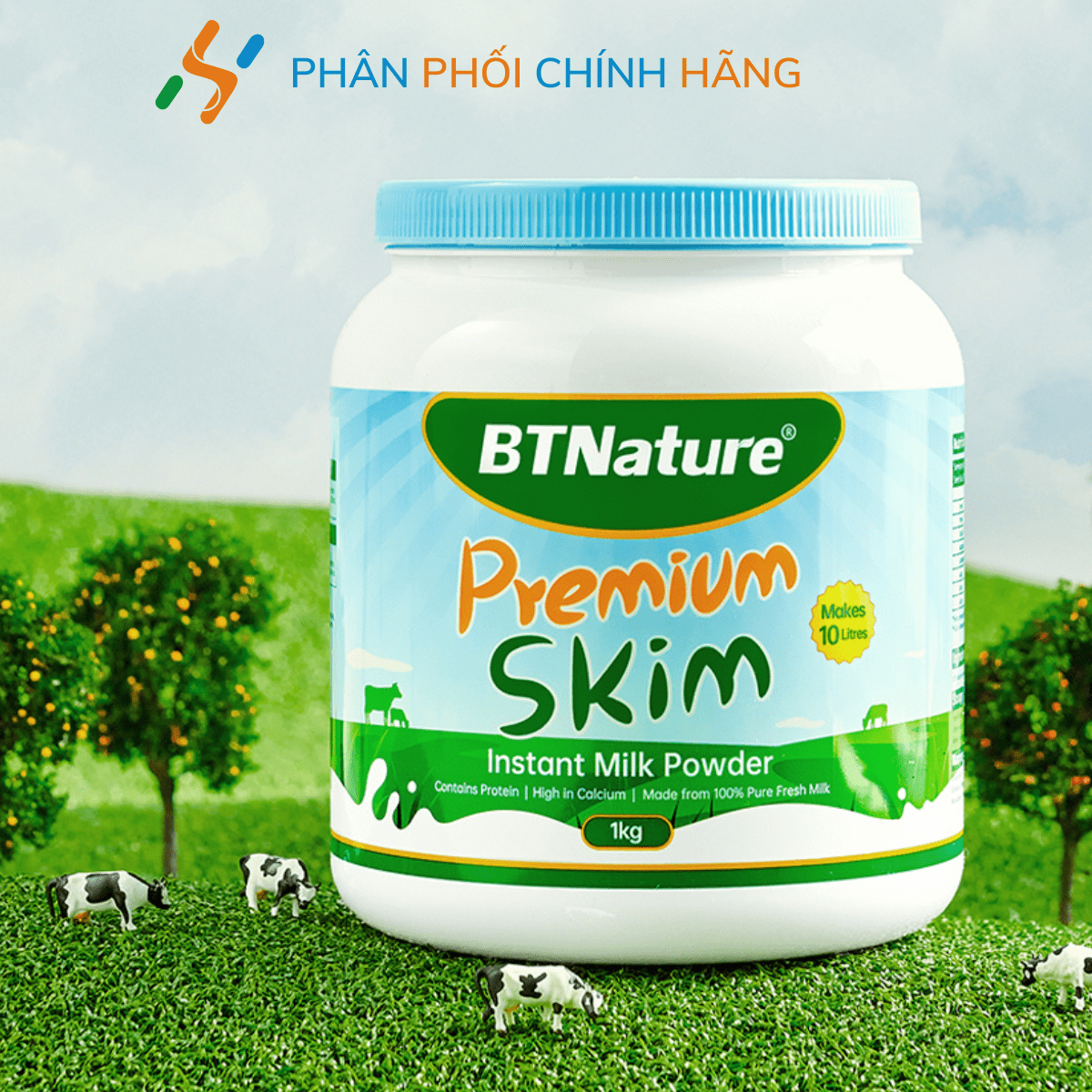 Sữa bột tách béo BTNATURE PREMIUM SKIM INSTANT MILK POWDER 1kg - MixASale