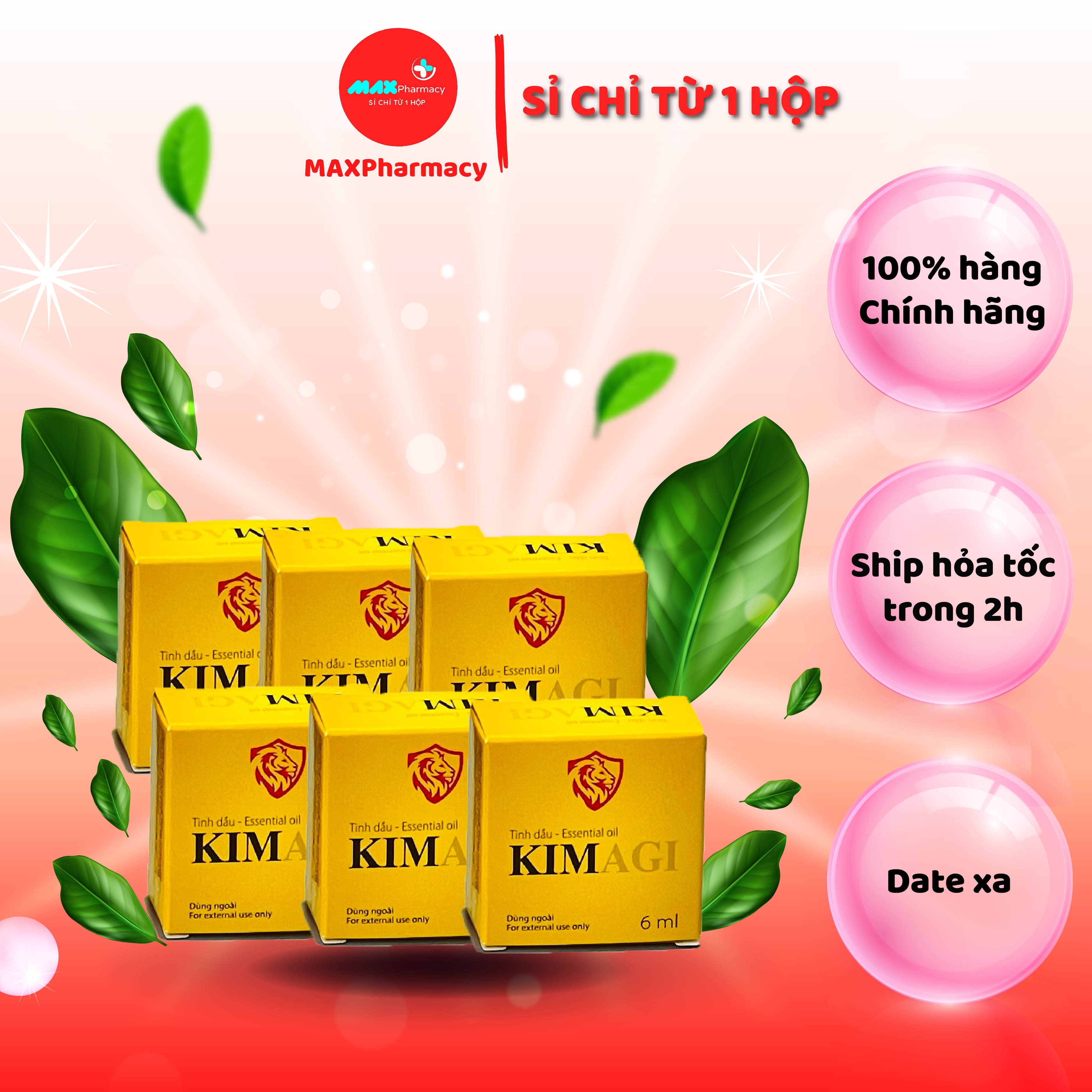 HỘP 10 CHAI Dầu gió KIM nước vàng Agi Herbal Hương thơm thư giãn, Giữ ấm cơ thể 6ml ...