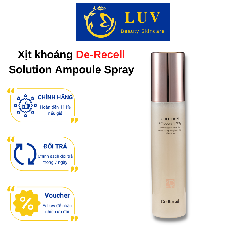 Xịt khoáng dưỡng ẩm và làm dịu da De-Recell 120ml Solution Ampoule ...