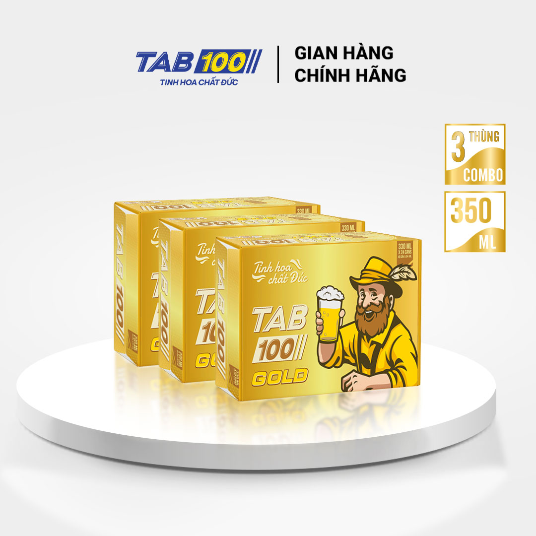 Bia lon TAB 100 Gold - combo 3 thùng 24 lon (330ml/lon) | Lazada.vn