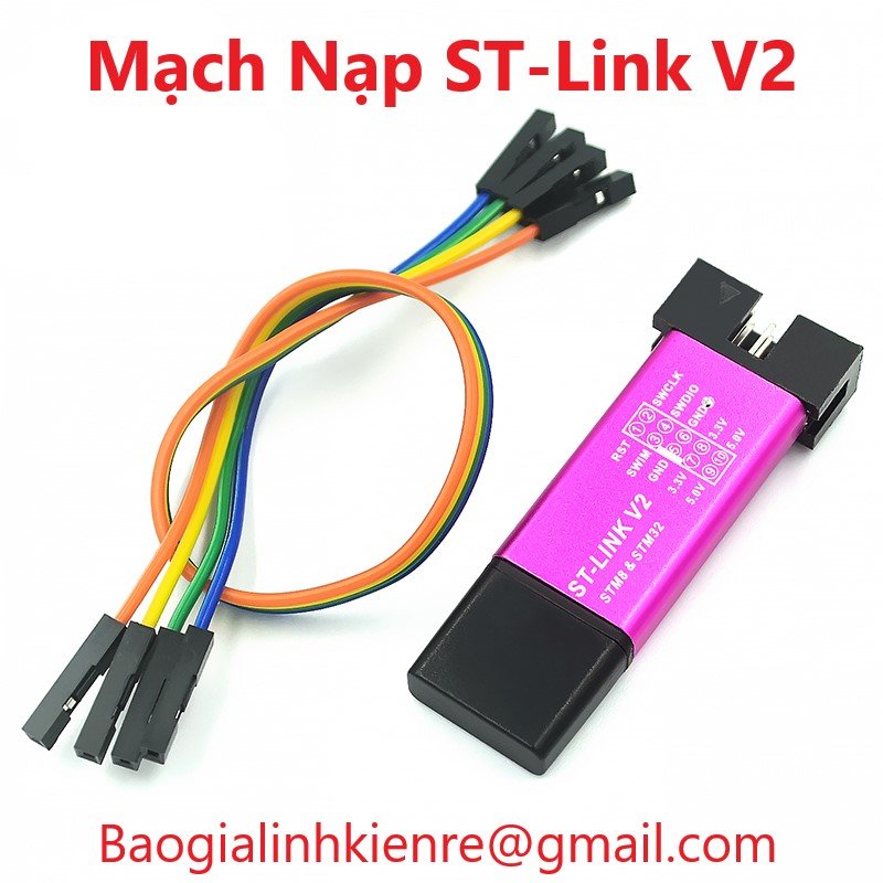 Kit STM32F103C8T6 chính hãng, thường Mạch Nạp ST-Link V2 STM8 STM32, Dây kết nối USB A - Micro ...