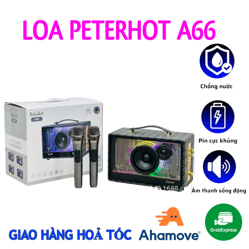 Loa Karaoke Bluetooth Peterhot A66 Tặng Kèm 2 Micro Cao Cấp, Thiết Kế Cực Đẹp Âm Thanh Cực Hay ...