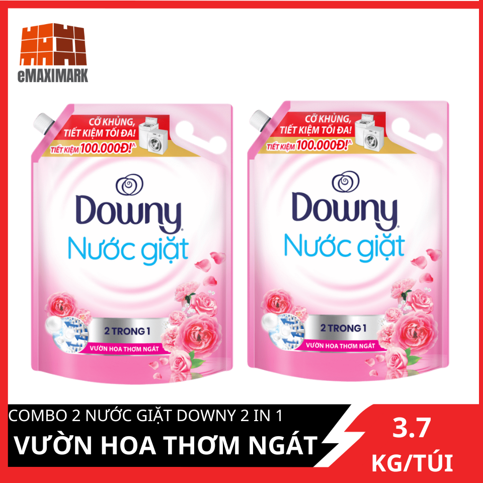 Combo 2 Nước Giặt Downy Matic Vườn Hoa Thơm Ngát Túi 3.7Kg - MixASale