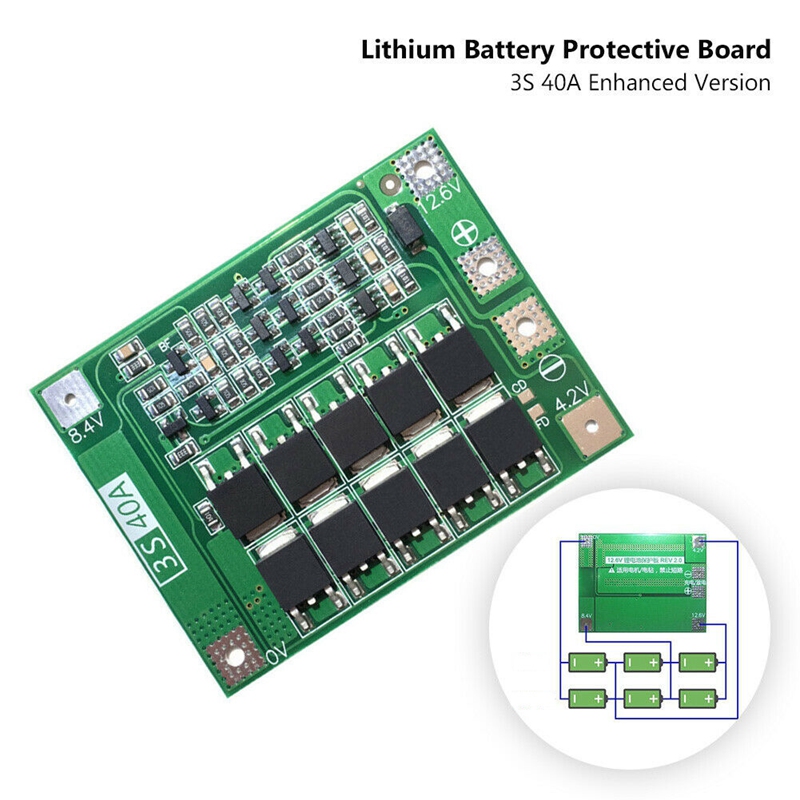 3S 40A Li-Ion Lithium Battery Charger Protection Board PCB BMS for ...