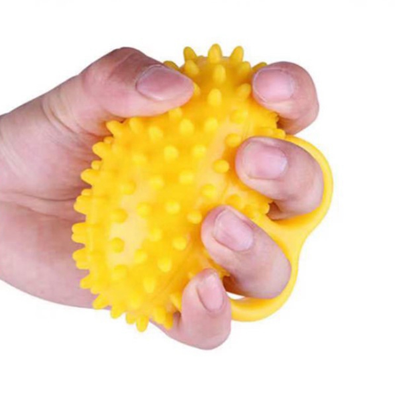 Adult Finger Hand Grip Ball Sports Training Yellow Spiked Balls Arm ...
