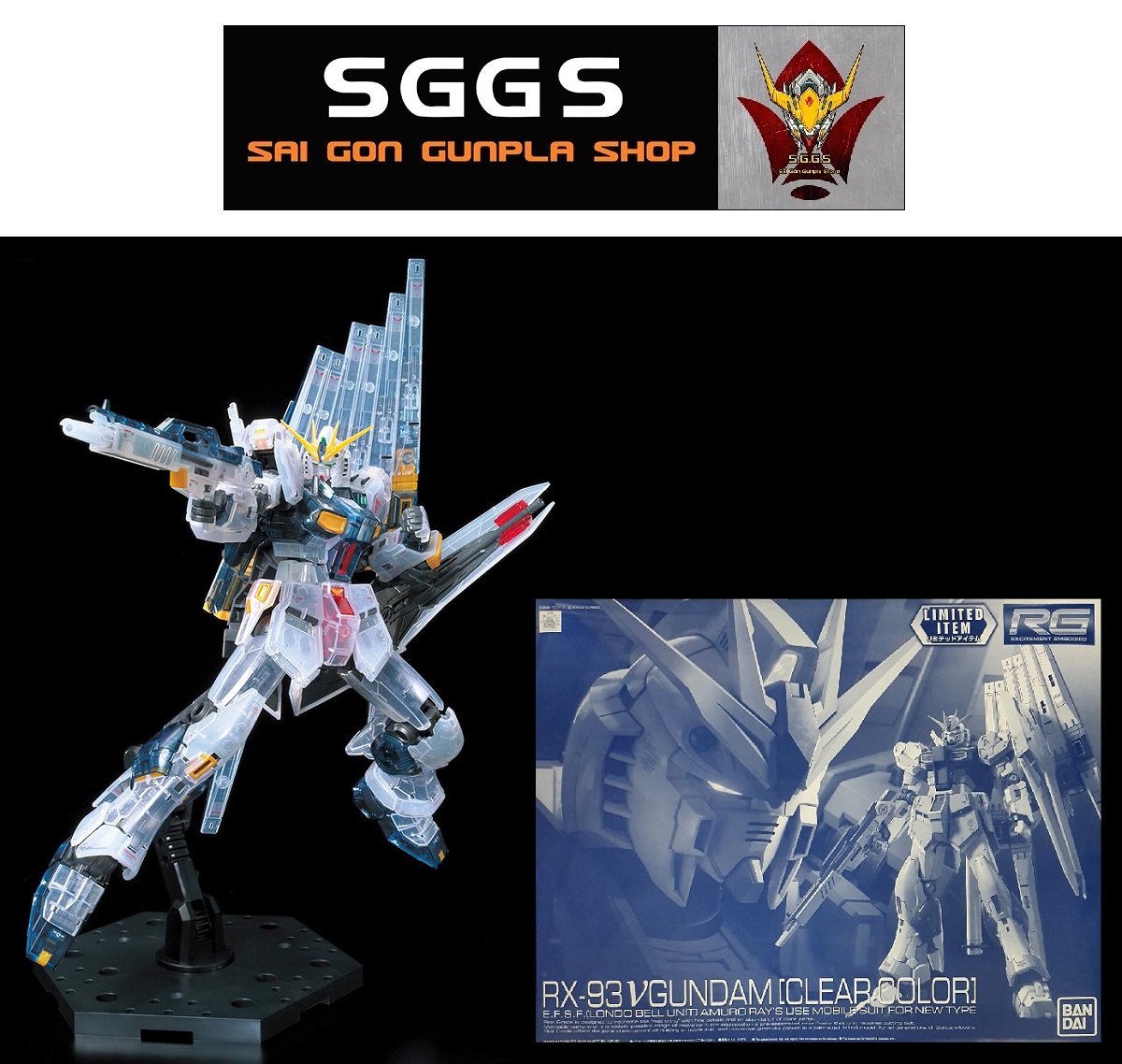 Mô Hình RG RX-93 Nu Gundam Clear Color P-Bandai 1/144 Real Grade Đồ ...