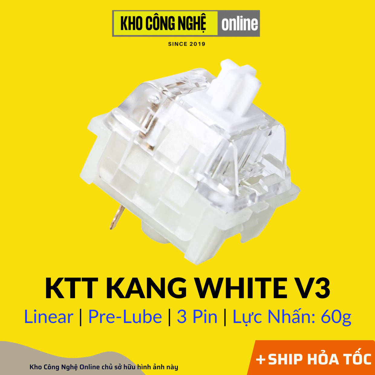 Kang White V3 Switch KTT Kang White V3 Linear Pre Lube 3 Pin dùng cho ...
