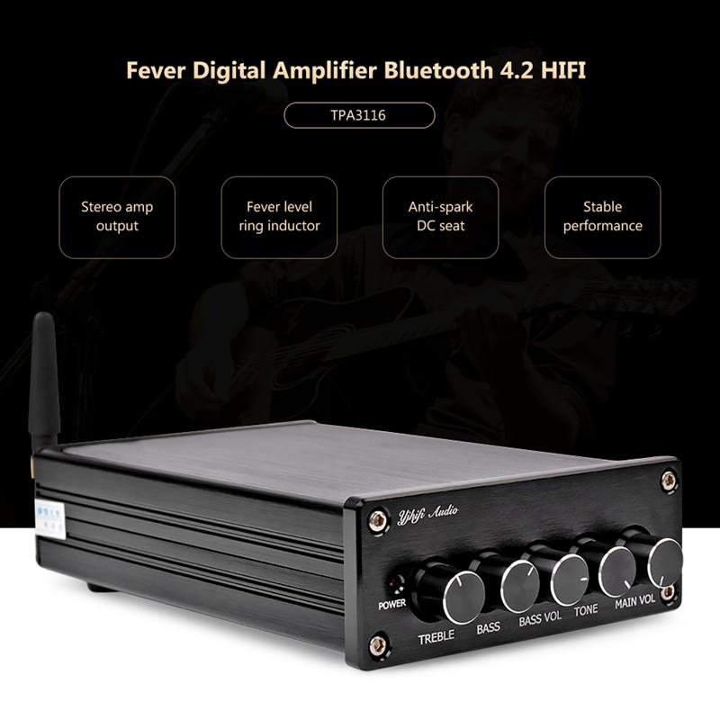 Bluetooth 4.2 Subwoofer Audio Amplifier 100W Hifi Stereo Tpa3116 Digital 2.1 Channel Desktop ...