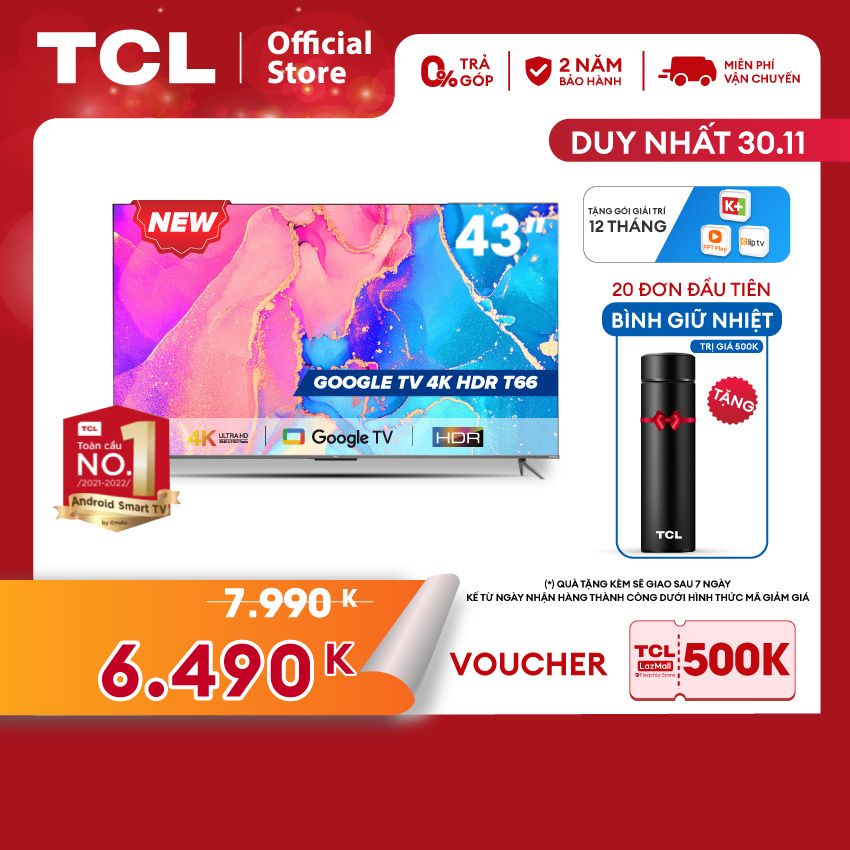 SALE SỐC 30.11 Tặng vòng tay Realme cho 30 đơn đầu đặt TV 50T66 55T66 55U62 Google TV TCL 55 ...