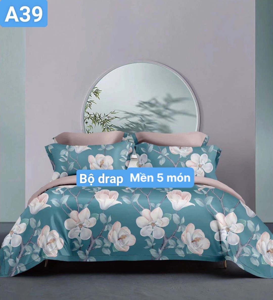 HCMBộ drap mền tencel hàn quốc 5 món ( 1 drap 1 chăn chần bông 3 áo gối) đủ size - MixASale