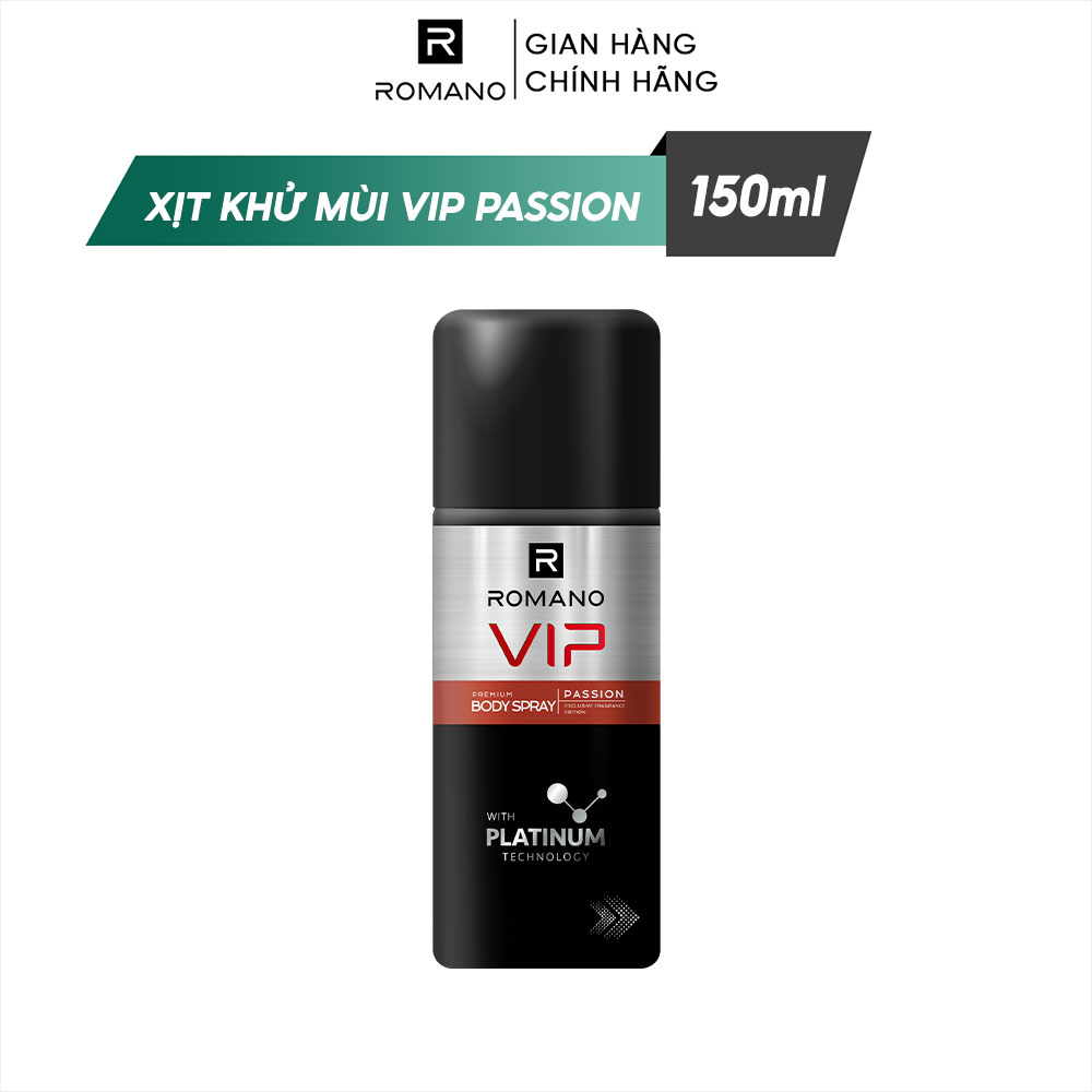 Xịt khử mùi cao cấp Romano VIP Passion sang trọng cuốn hút 150ml - MixASale