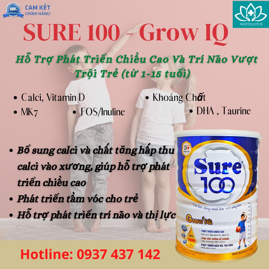 Sure 100 Grow Iq - Cao Hơn Thông Minh Hơn Mắt Sáng Hơn - MixASale