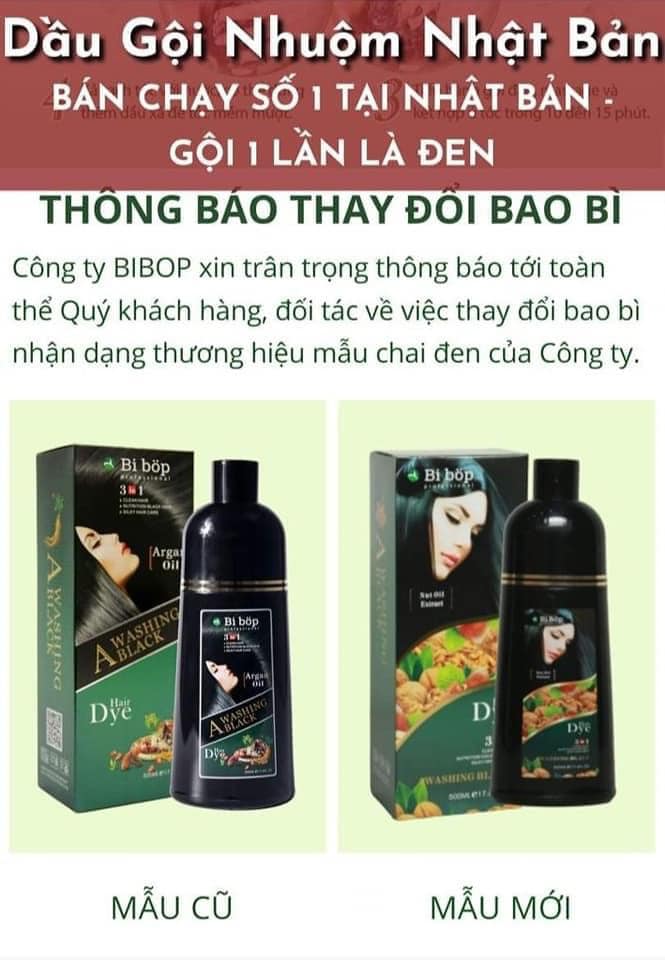 Dầu Gội Phủ Bạc Màu Đen - Màu Nâu BiBop Collagen Nhật Bản (500ml) Dầu ...