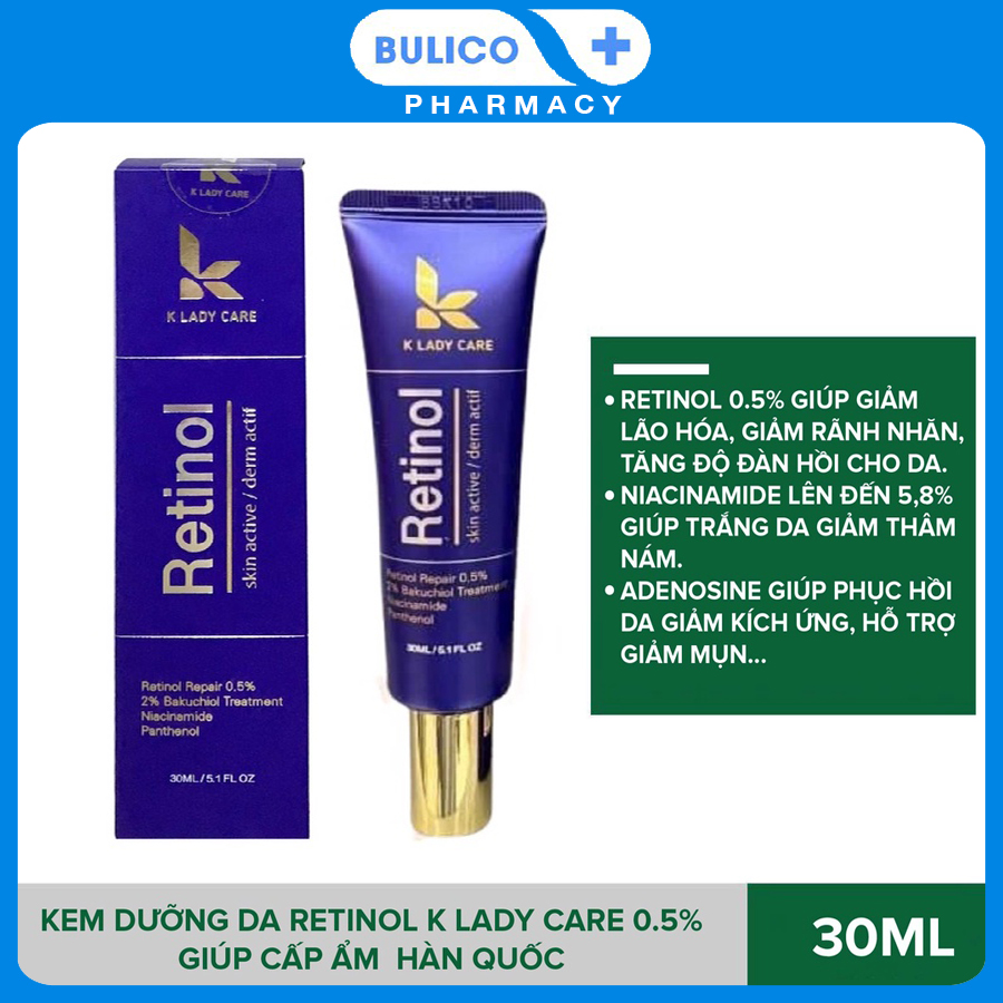 Kem Dưỡng Retinol 0 5 K Lady Care 30ml Hàn Quốc Giảm Mụn Kiểm Soát Dầu