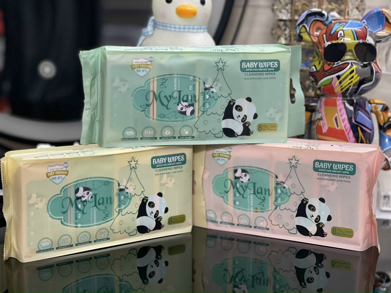 (8gói nhỏ bịch) khăn giấy ướt mini set 8 gói dễ thương bỏ túi tiện lợi ...