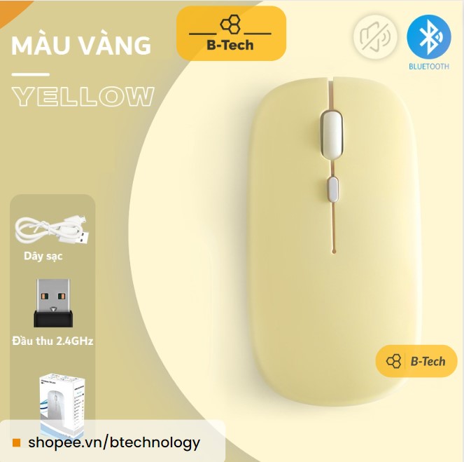 Chuột không dây bluetooth wireless mouse pin sạc W110, chuột cho ...