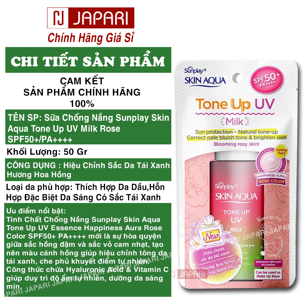 [HÀNG CTY] Kem Chống Nắng Cho Da Mặt Skin Aqua Tone Up UV Milk 50g ...