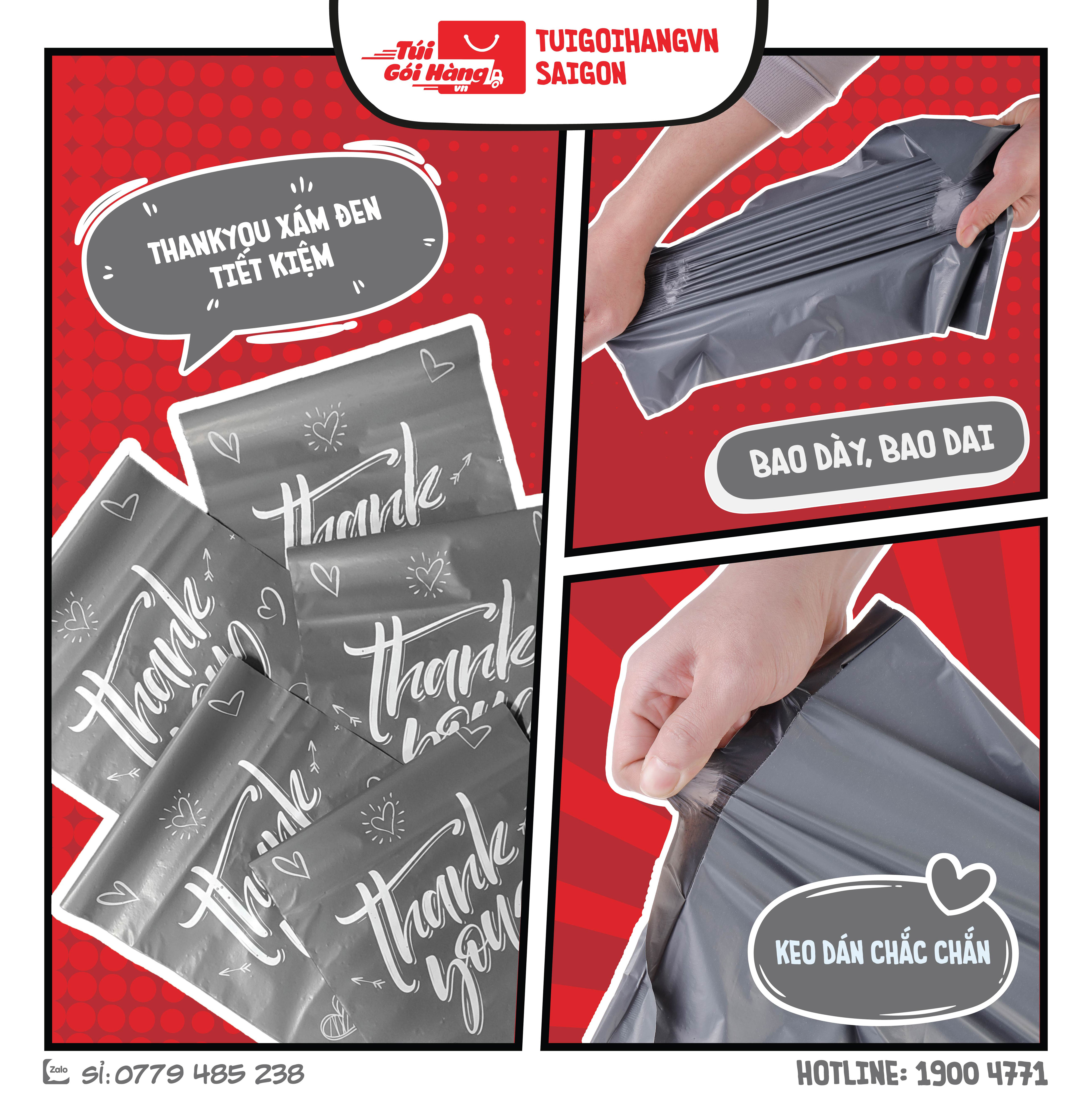 Túi gói hàng in thank you 28x42 TUIGOIHANG cuộn 100 cái - in logo, in ...