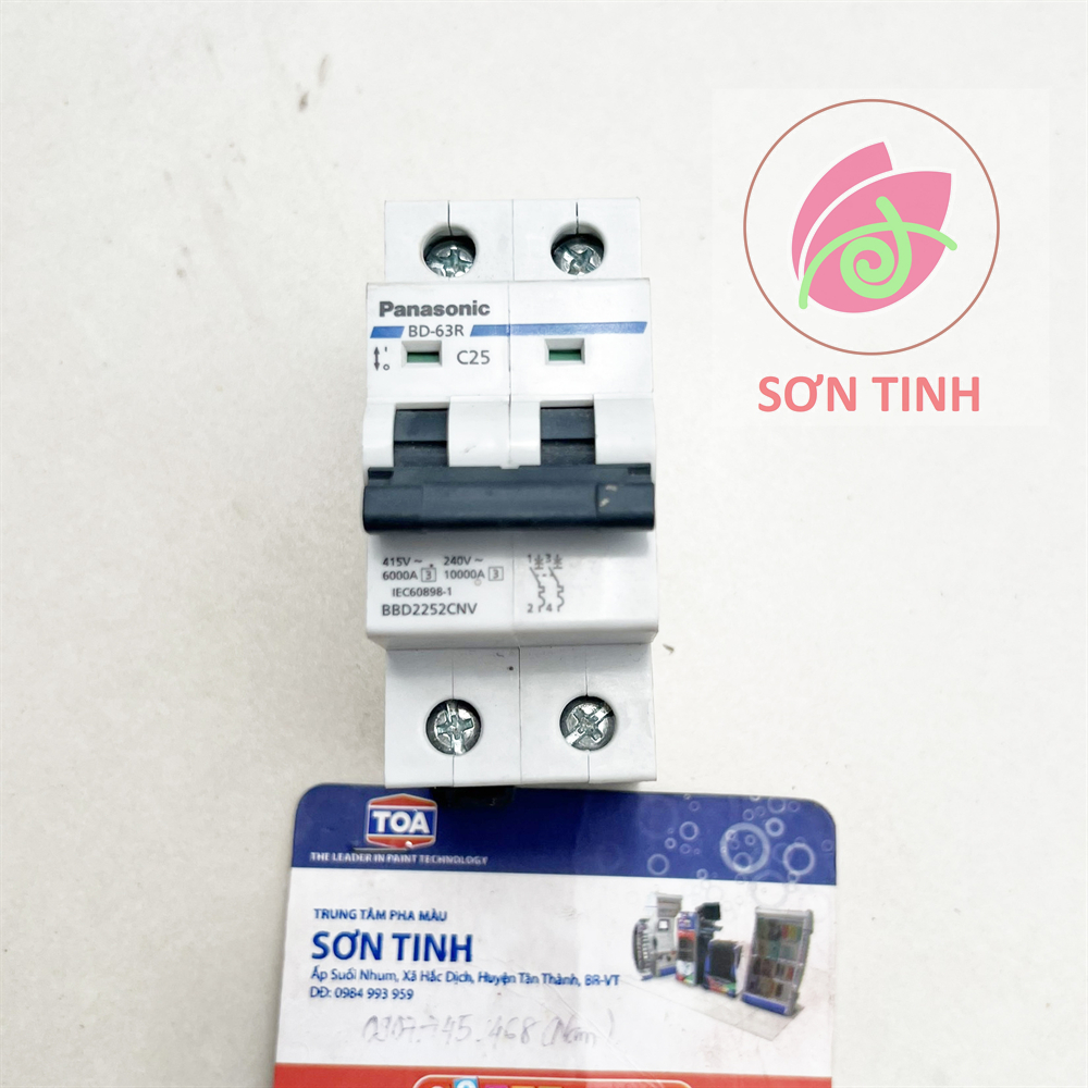 MCB 2P 2 PHA CB ĐÔI TÉP 2 CỰC APTOMAT 6A 10A 16A 20A 25A 32A 40A 50A 63A 80A 100A PANA PANASONIC ...