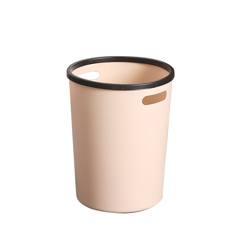 Plastic Household Trash Can Without Lid Pressure Ring Bathroom Waste ...