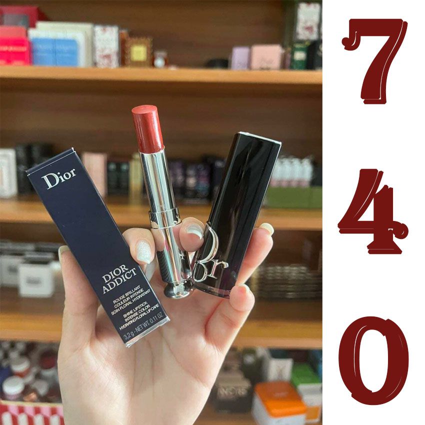 Son Dior Addict 740 Saddle màu đỏ gạch hot trend,Full Box Túi + Hộp,Bền ...
