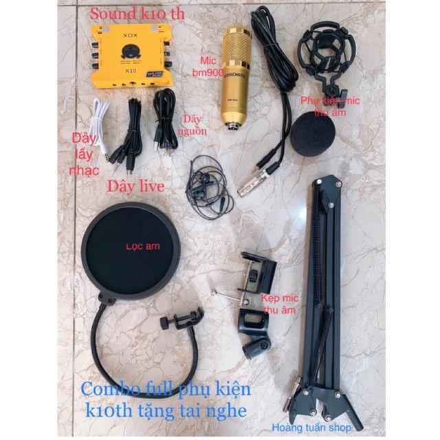 [Freeship toàn quốc từ 50k] Combo bộ thu âm BM900,Karaoke,soundcard XOX ...
