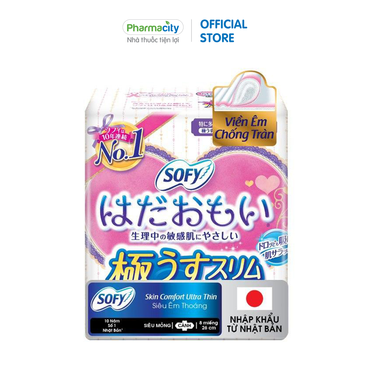 Băng vệ sinh siêu mỏng cánh Sofy Skin Comfort Ultra Thin 25cm (8 miếng ...