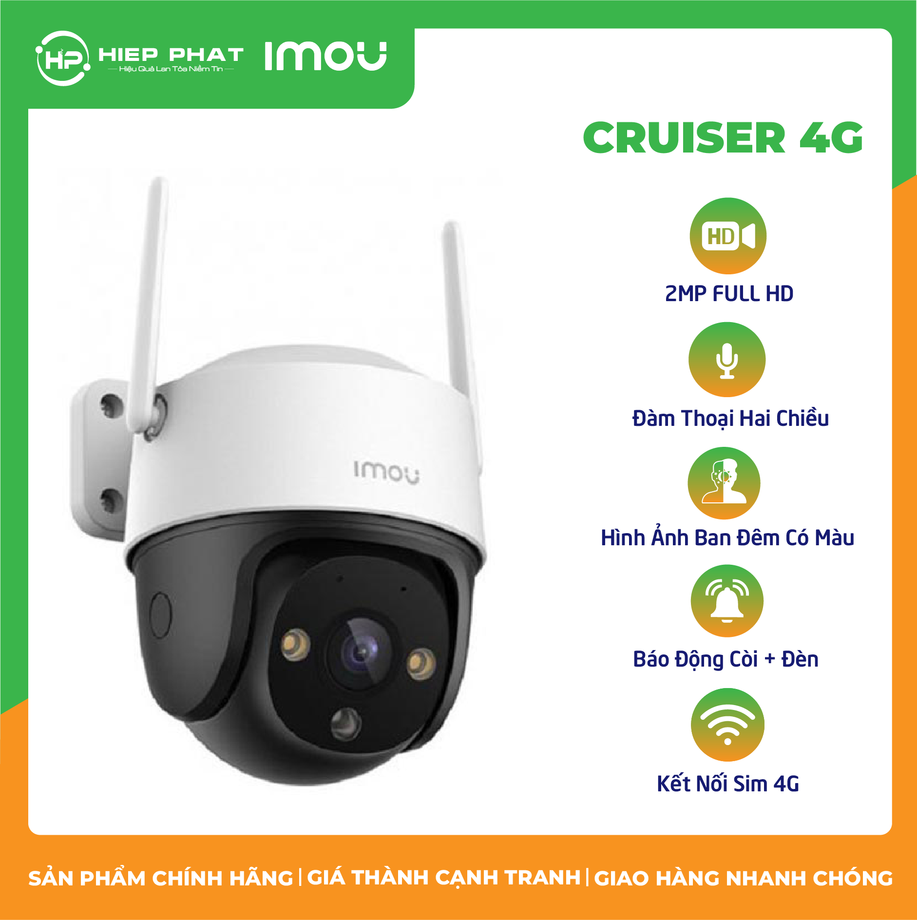 Camera Imou WiFi Cell 2 (4MP) Dùng Pin I IPC-B46LP I Pin Sạc Lại I Đàm ...