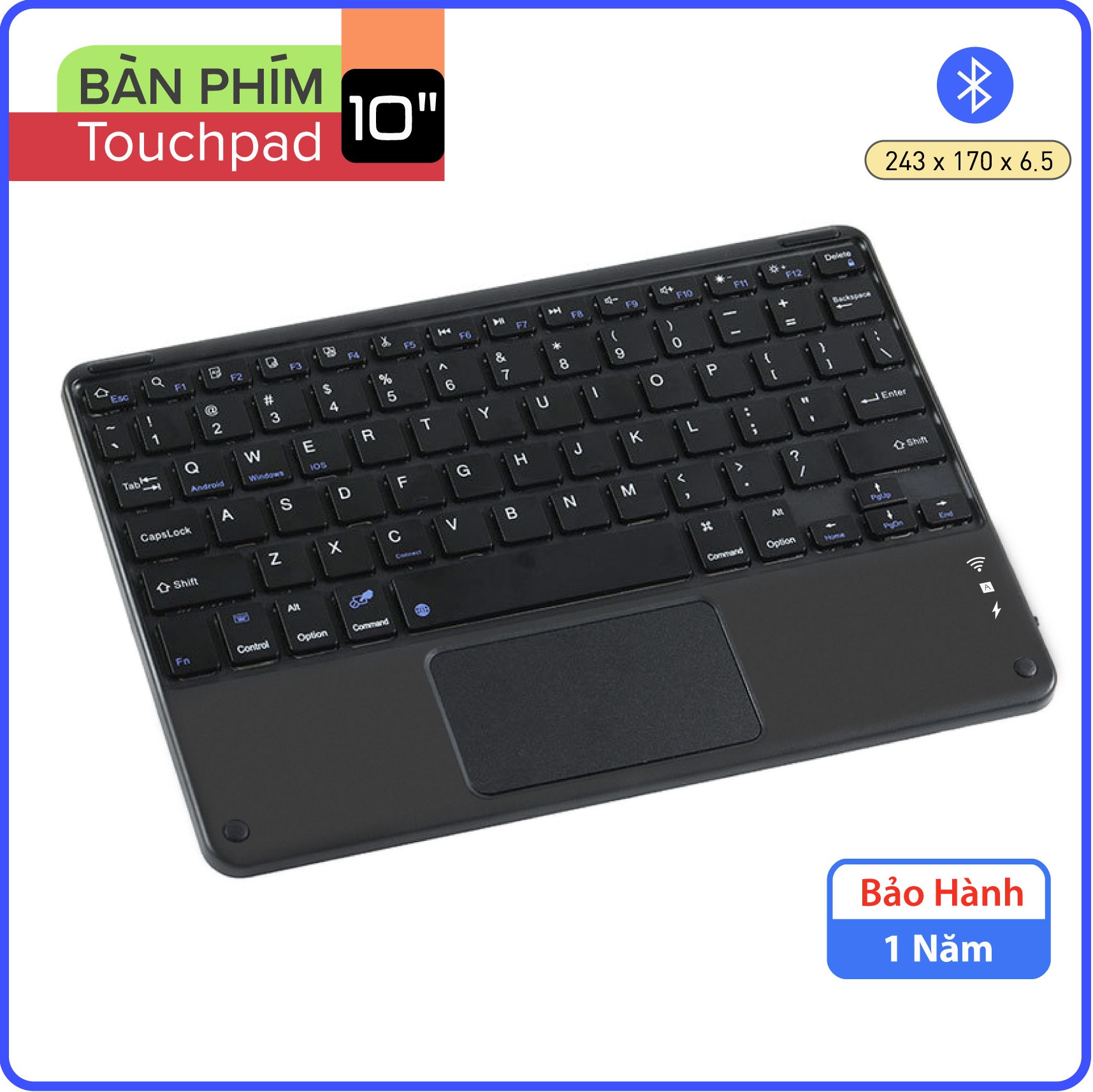 Bàn phím Bluetooth tích hợp touchpad cho Tablet Window iOS Android 7 ...