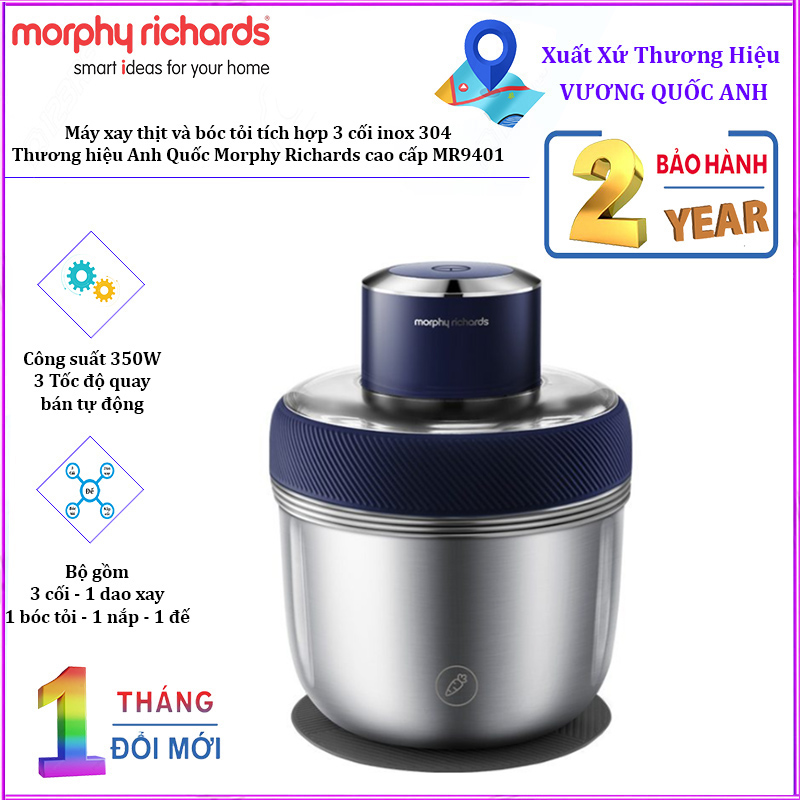 Máy xay thịt đa năng và bóc tỏi Morphy Richards MR9401 công suất 350W ...