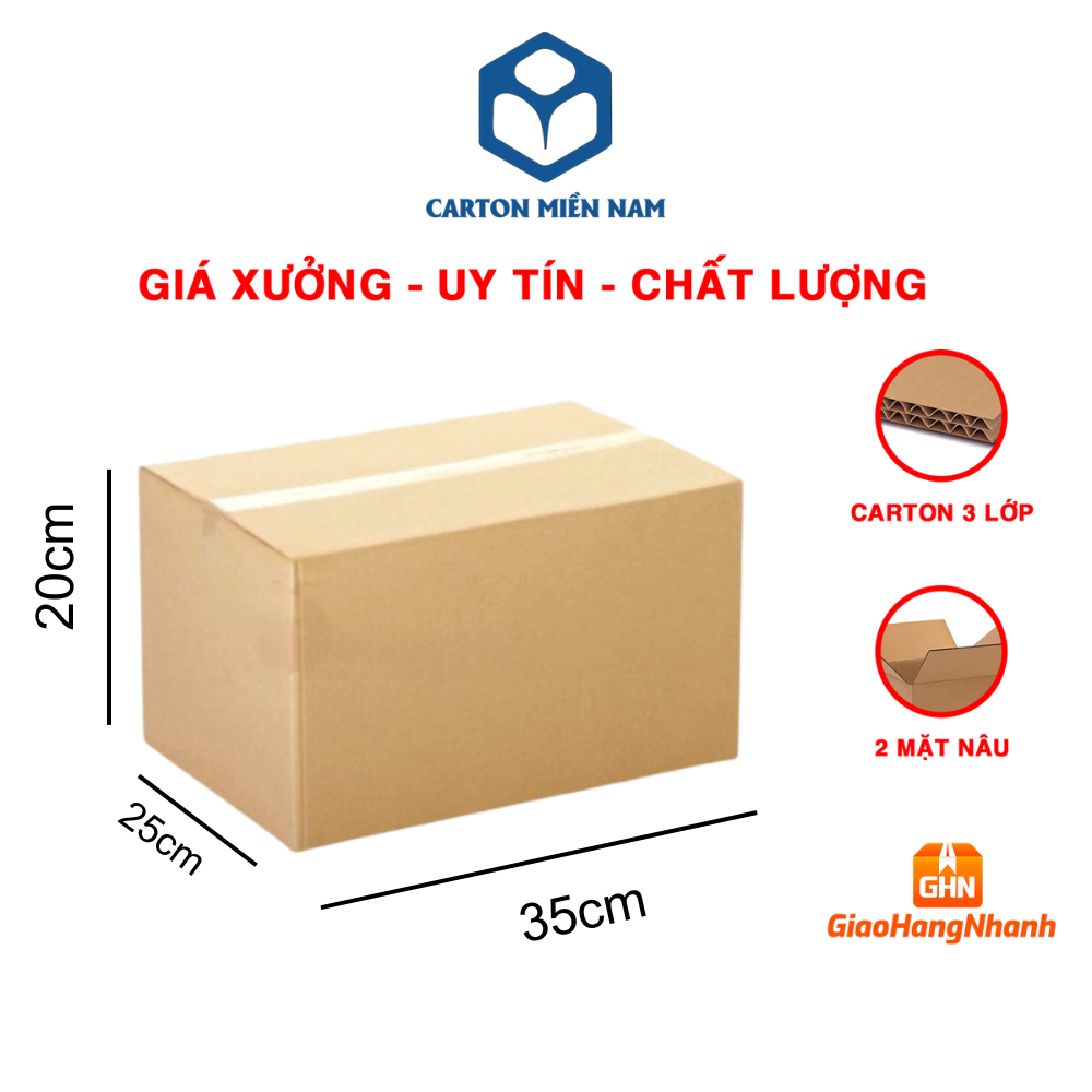35x25x20, Combo 100 Hộp Carton Đóng Gói Hàng Hóa, Phụ Kiện, Quần Áo ...
