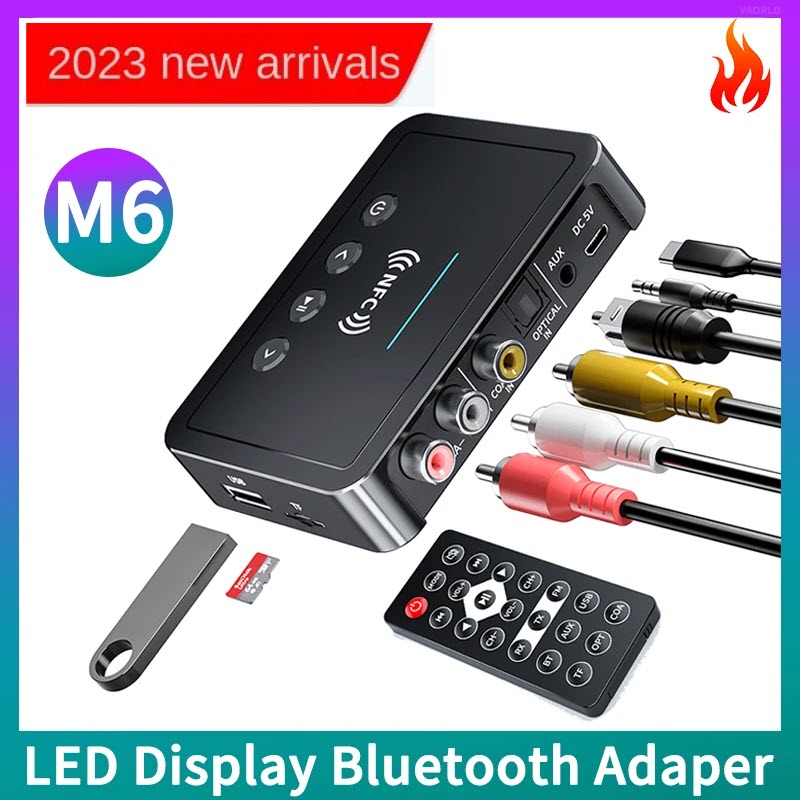 NFC Bluetooth M6 Audio Transmitter Receiver Support FM/U-Disk/TF Card ...