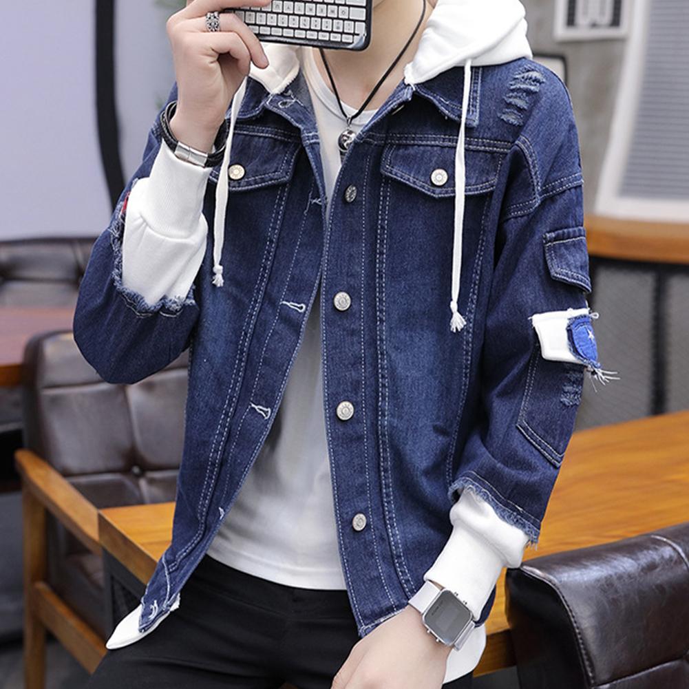 แจ็คเก็ตยีนส์แฟชั่นเกาหลี Sonix พร้อมฮู้ดเสื้อหล่อสไตล์ลำลอง | Lazada.co.th