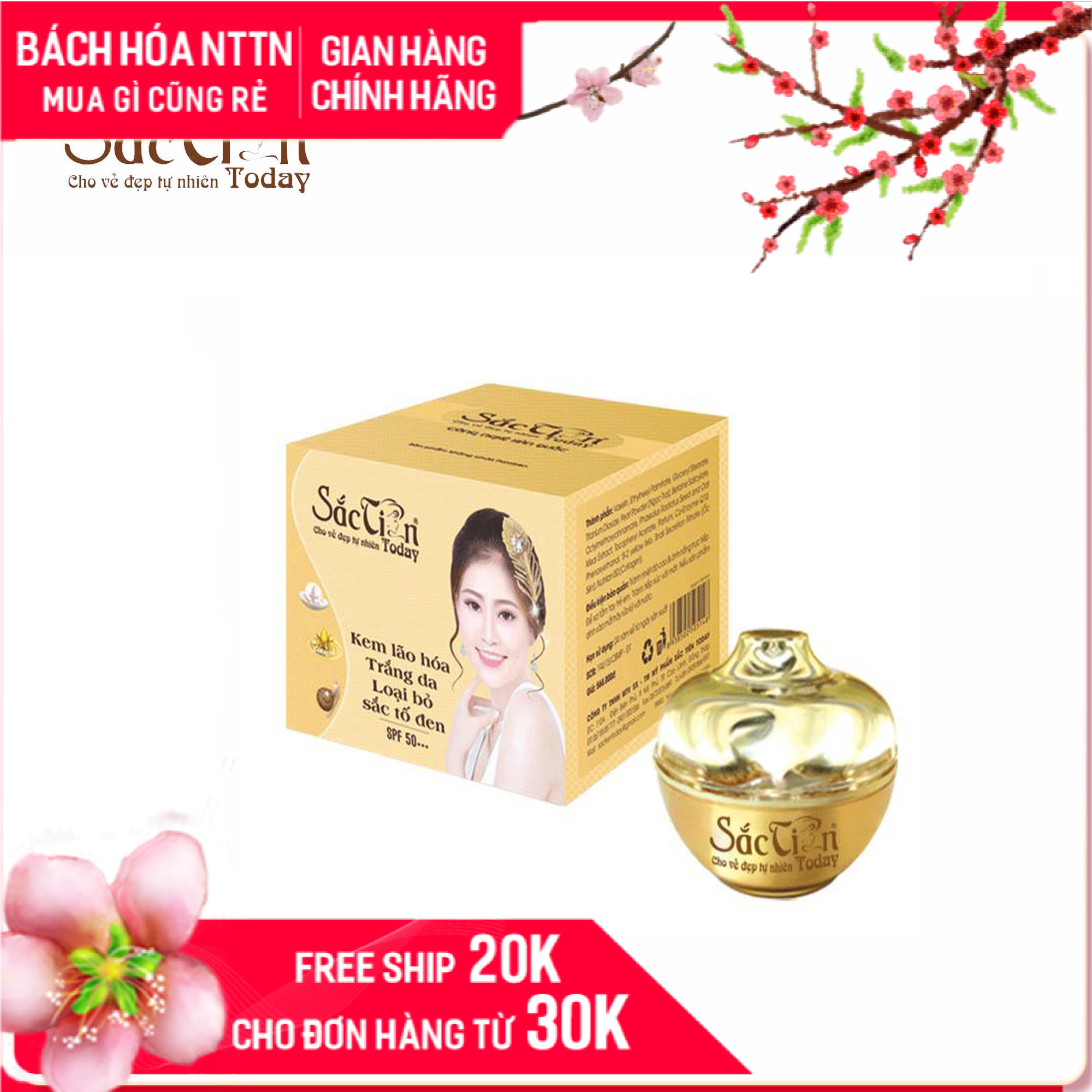 Kem SH Today dưỡng trắng da chống nắng 15g - MixASale