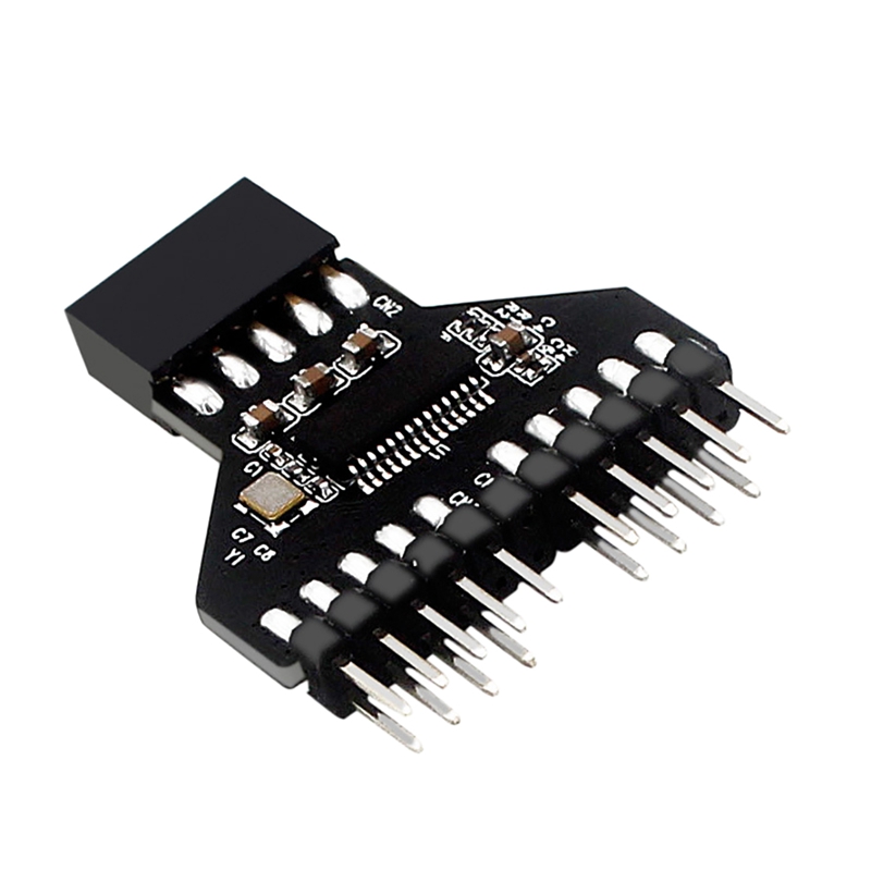 9Pin Header Splitter Male 1 to 2 Female Extension Cable Connector ...