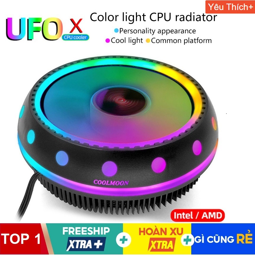 Fan CPU led RGB nhiều màu dùng sk AMD và intell 775/1155/1156/1150/1151 ...