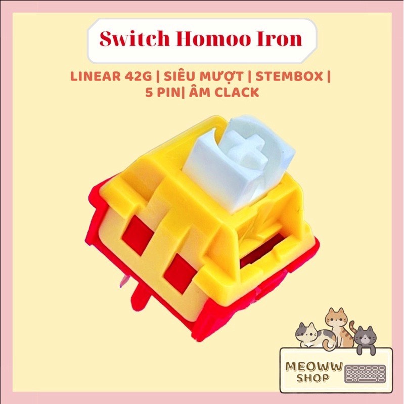 Switch Hoomo Iron Linear mượt, âm nổ gọn cho bàn phím cơ | Lazada.vn
