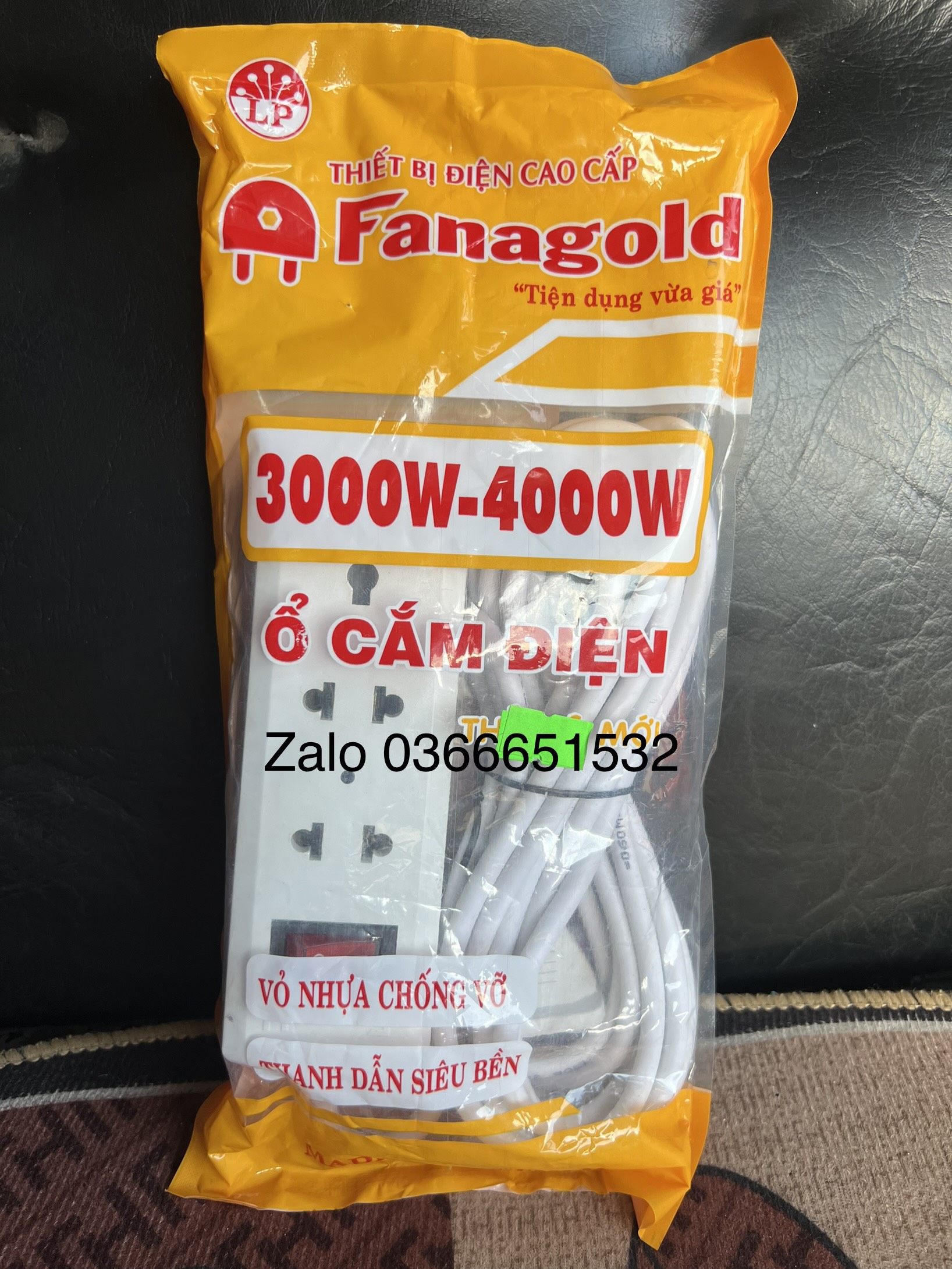 Ổ cắm điện 3 chân chịu tải 8000W dài 5m Fanagold loại tốt sẵn hàng ...