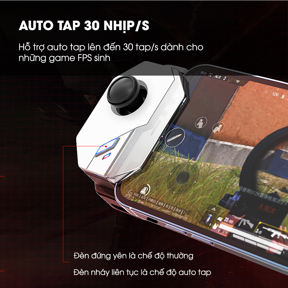 Tay cầm chơi game điện thoại Memo MB02 - Joystick hỗ trợ macro ghìm tâm auto tap liên quân ff ...