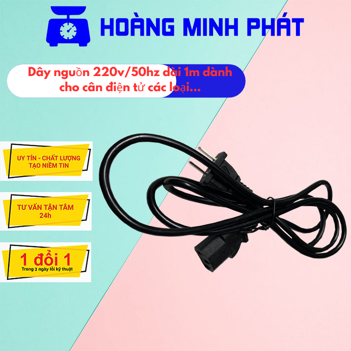 Dây Sạc Cân Điện Tử, dây nguồn AC220V/50Hz dài 1m, dây sạc 3 chân cân ...