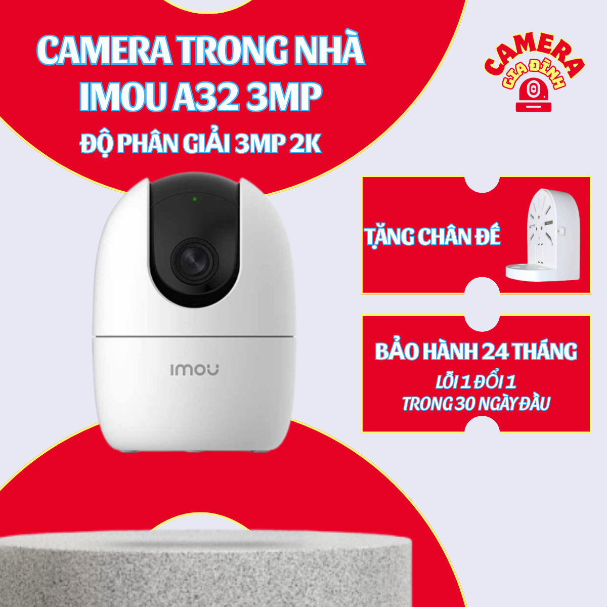 Camera Wifi Imou A32 Camera wifi trong nhà quay quét 3MP IMOU IPC-A32EP ...
