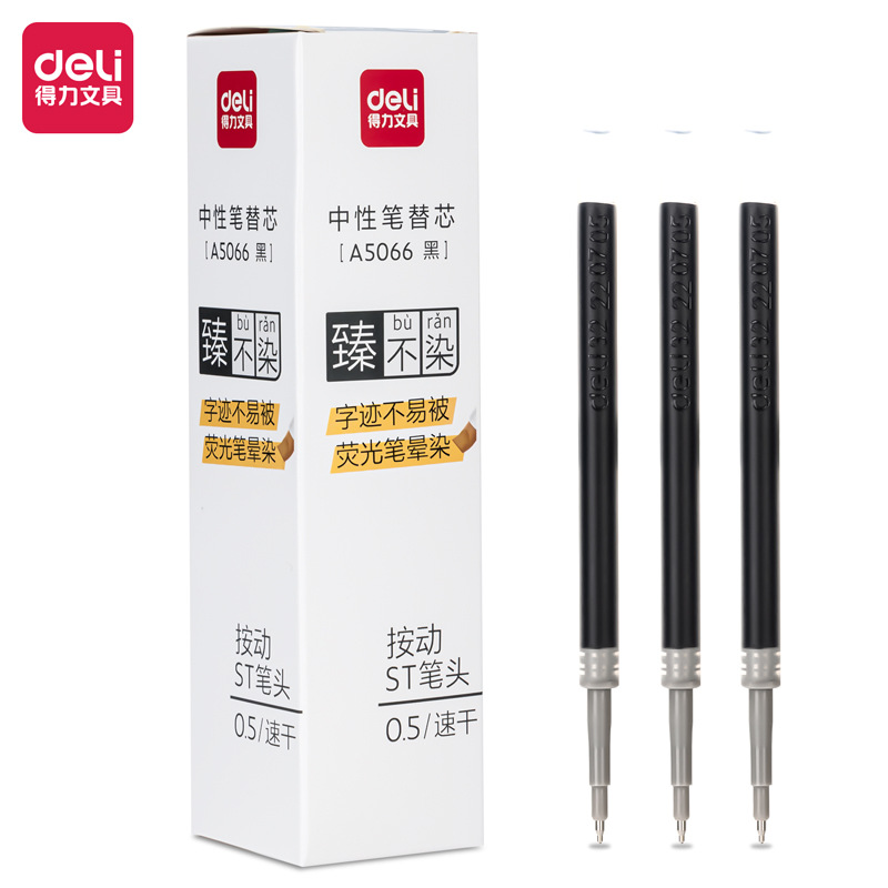 Bút gel Deli A623 thiết kế trong suốt ngòi 0,5mm mực đen nhanh khô viết ...