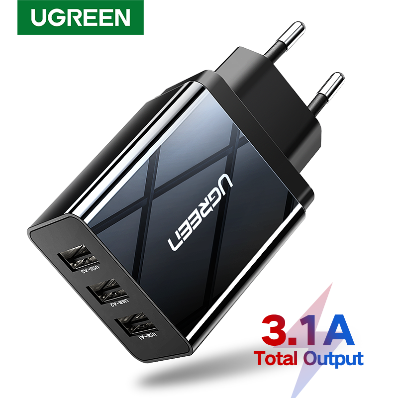 UGREEN 3.1A Charger 3 Ports Fast Charger for Xiaomi Redmi Samsung A50 ...